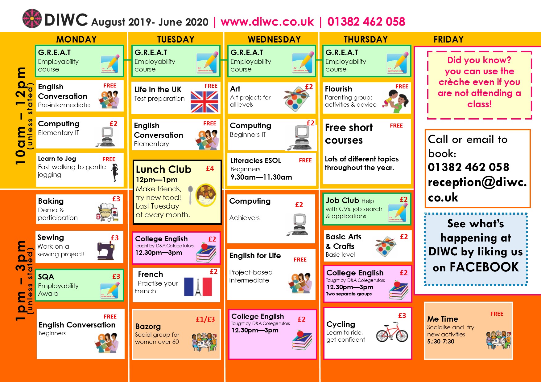 DIWC Timetable - Dundee International Women’s Centre