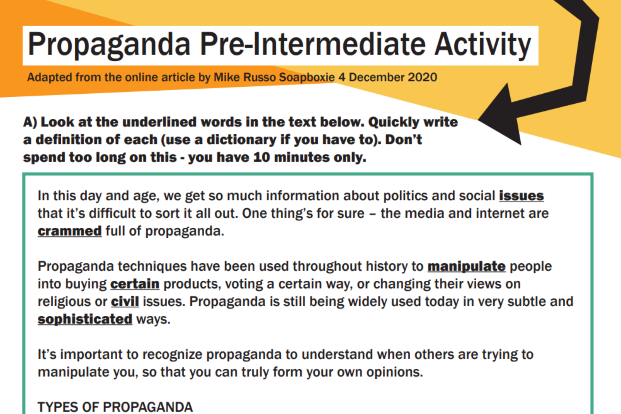Propaganda Activity Pack